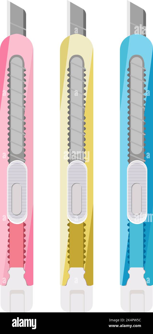 Utility knife, illustration, vector on a white background Stock Vector ...