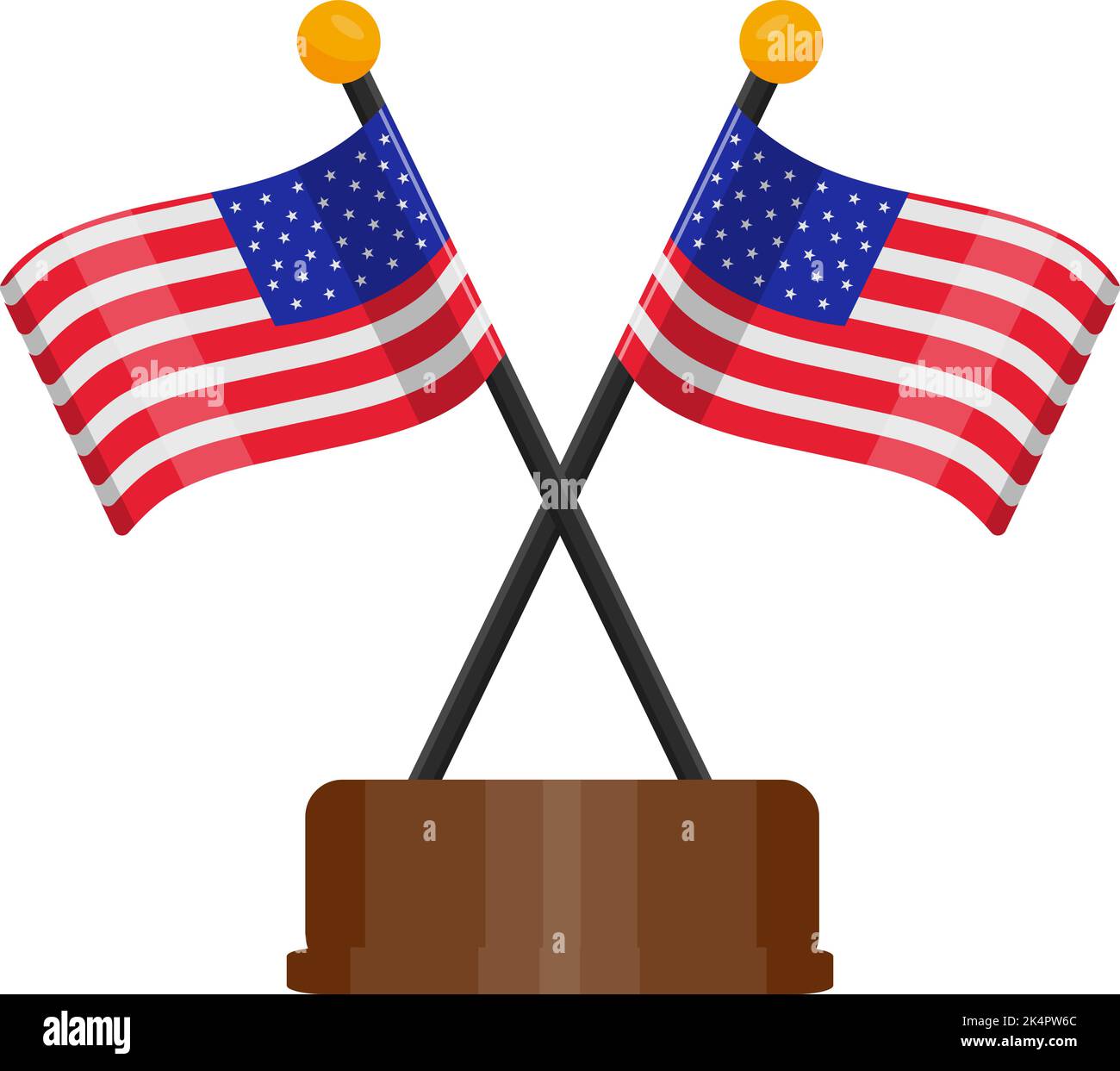 American flag, illustration, vector on a white background Stock Vector ...