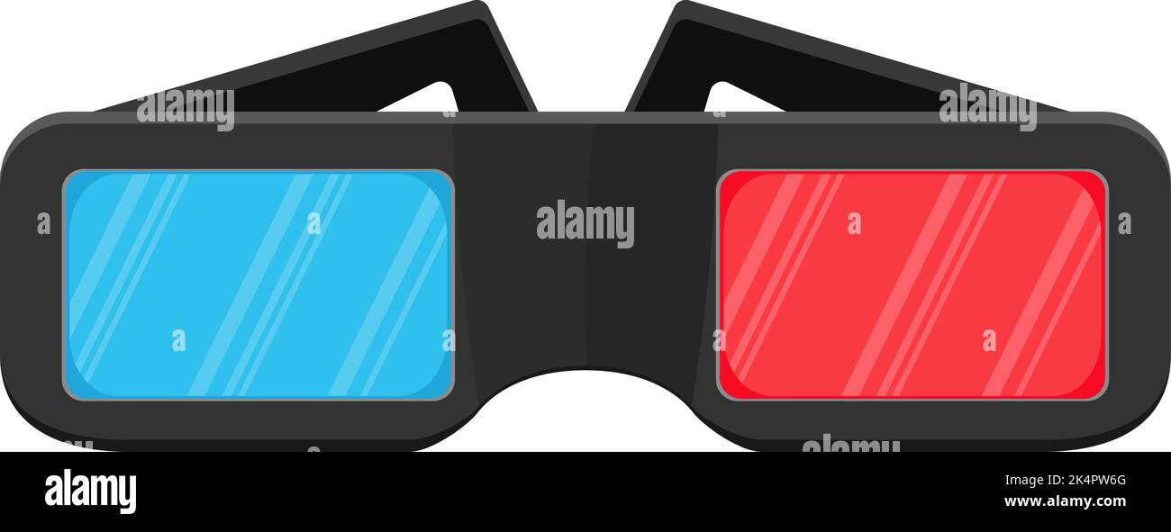 3D Glasses, illustration, vector on a white background Stock Vector ...