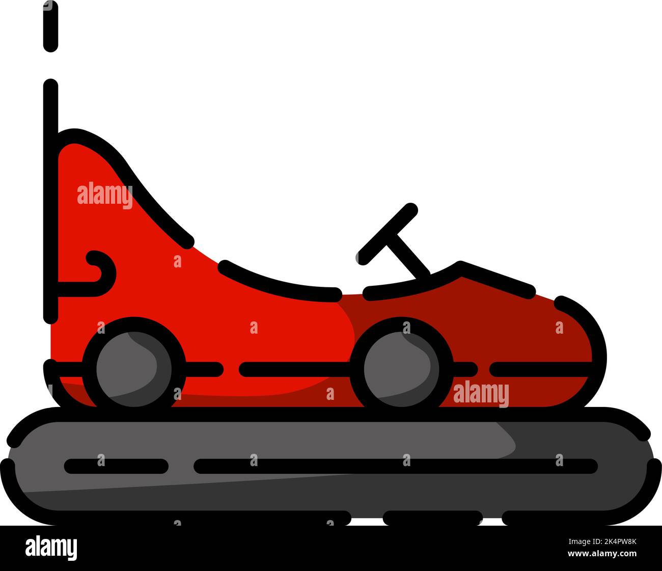 Amusment park bumping car, illustration, vector on a white background ...