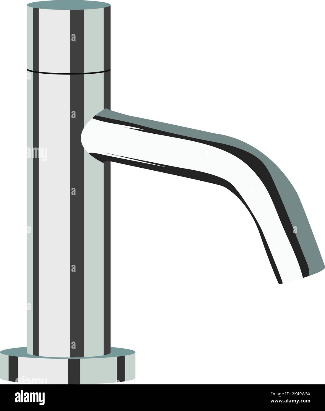 Modern water tap, illustration, vector on a white background Stock ...