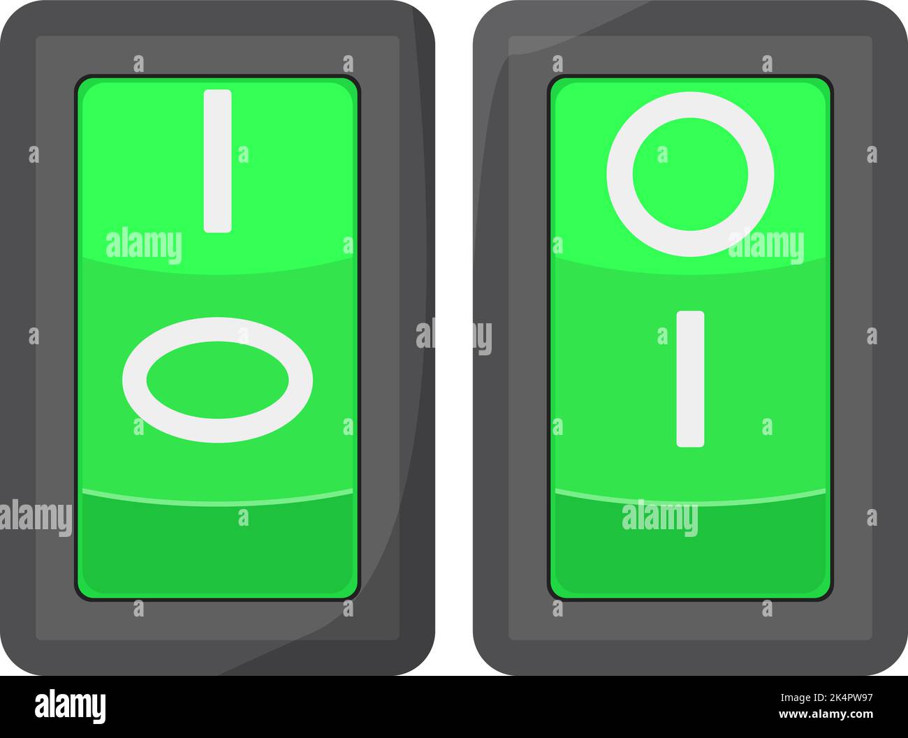 Green switch, illustration, vector on a white background Stock Vector ...