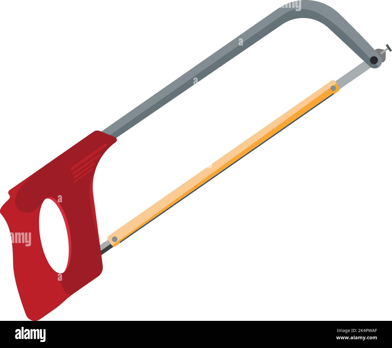 Red hacksaw, illustration, vector on a white background Stock Vector ...