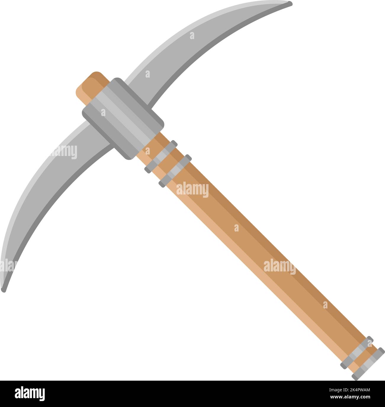 Wooden digging tool, illustration, vector on a white background Stock ...