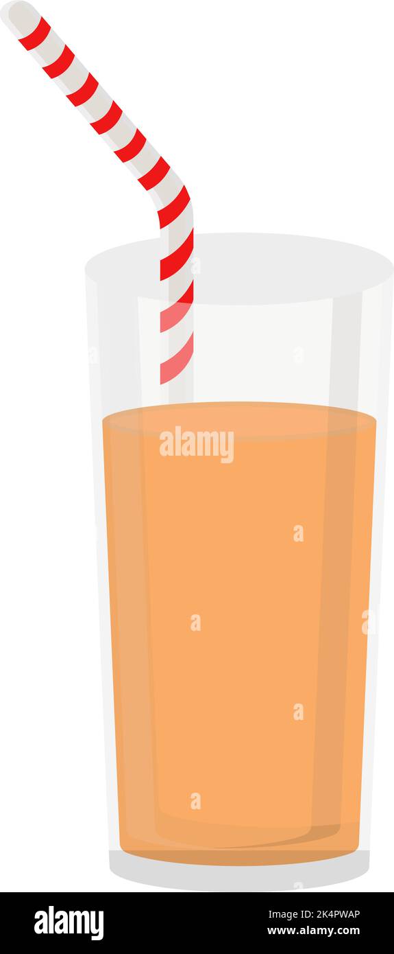Glass of juice, illustration, vector on a white background Stock Vector ...