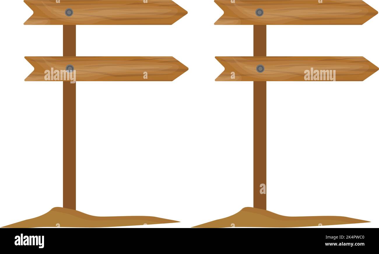 Two direction boards, illustration, vector on a white background Stock ...