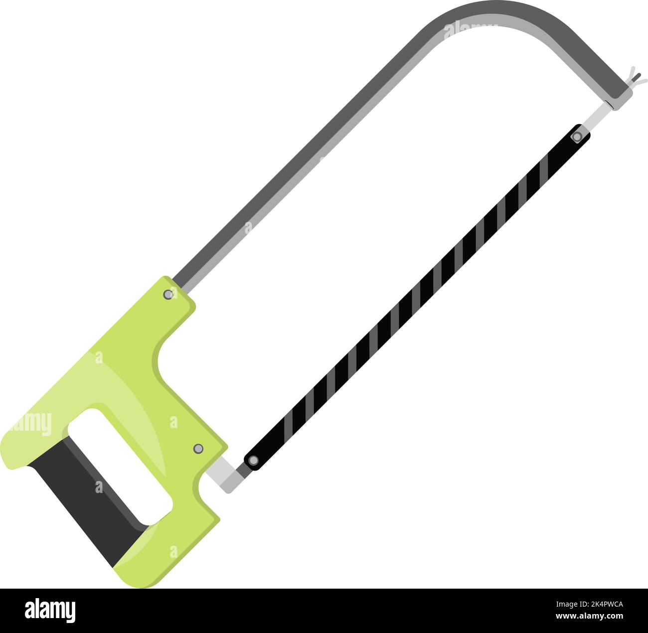 Green hacksaw, illustration, vector on a white background Stock Vector ...