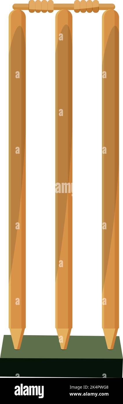 Wickets in cricket, illustration, vector on a white background Stock ...