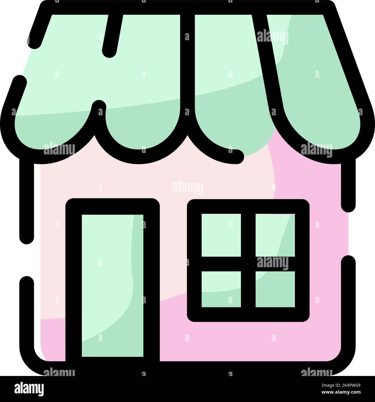 Pink bakery shop, illustration, vector on a white background Stock ...