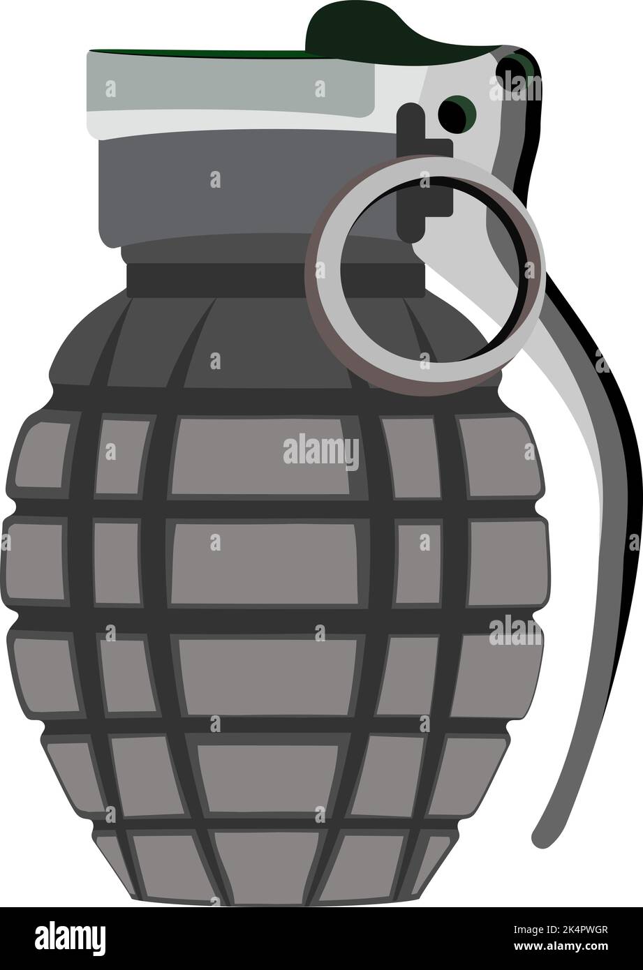Black grenade, illustration, vector on a white background Stock Vector ...
