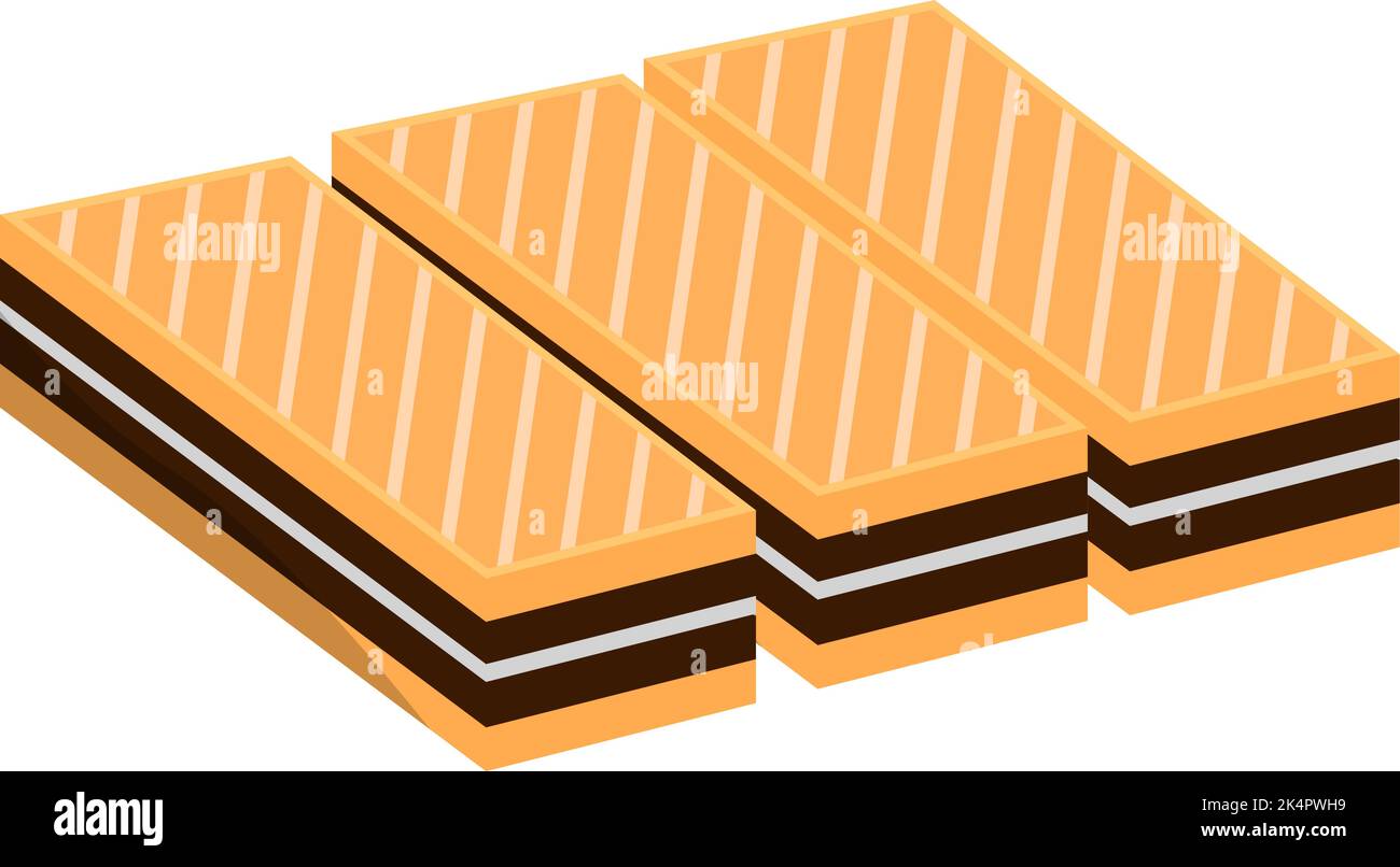 Three waffles, illustration, vector on a white background Stock Vector ...