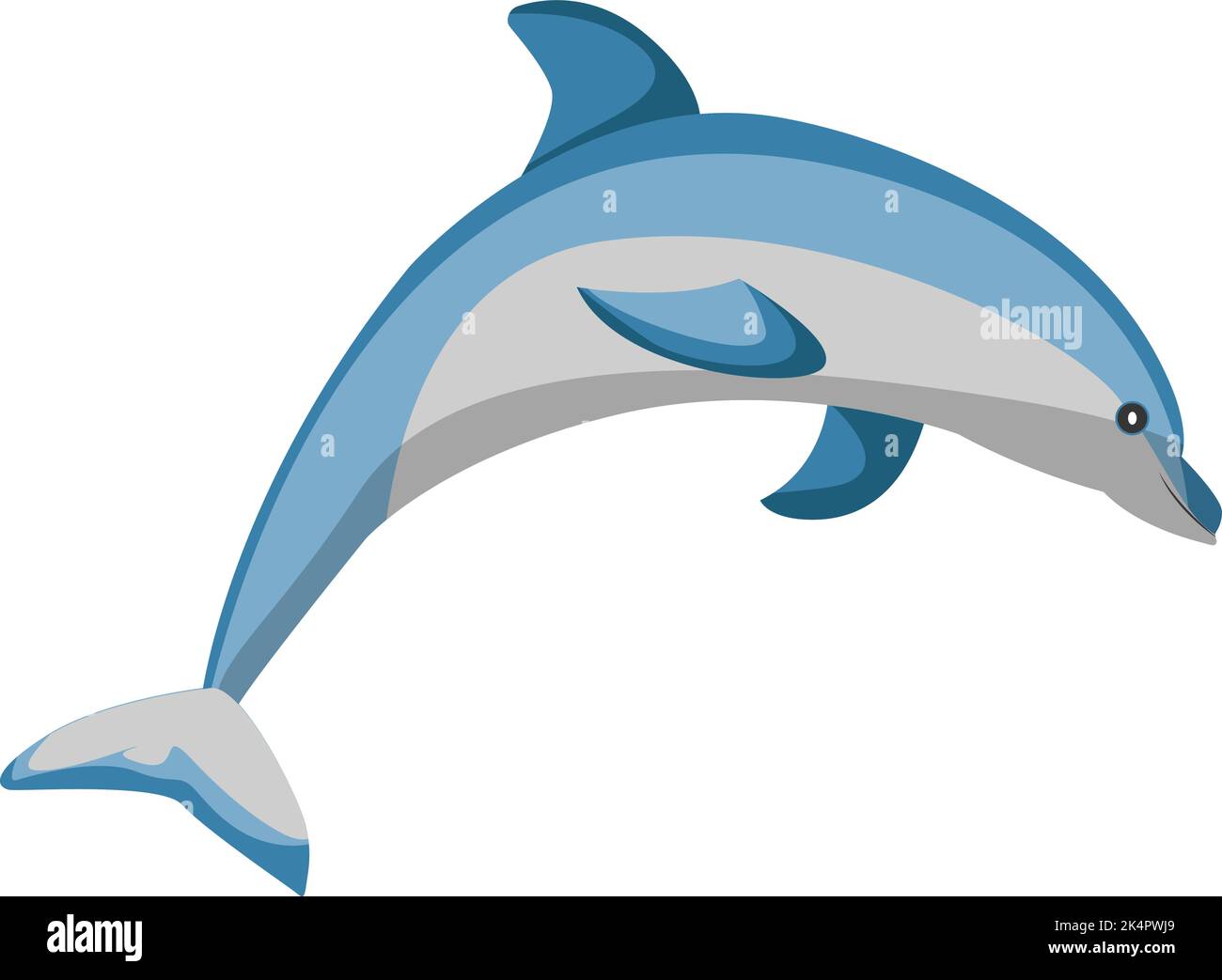 Blue dolphin, illustration, vector on a white background Stock Vector ...