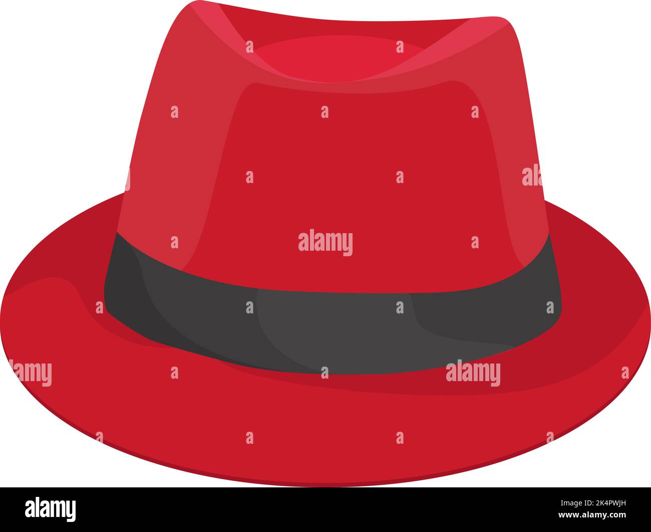 Red hat, illustration, vector on a white background Stock Vector Image ...