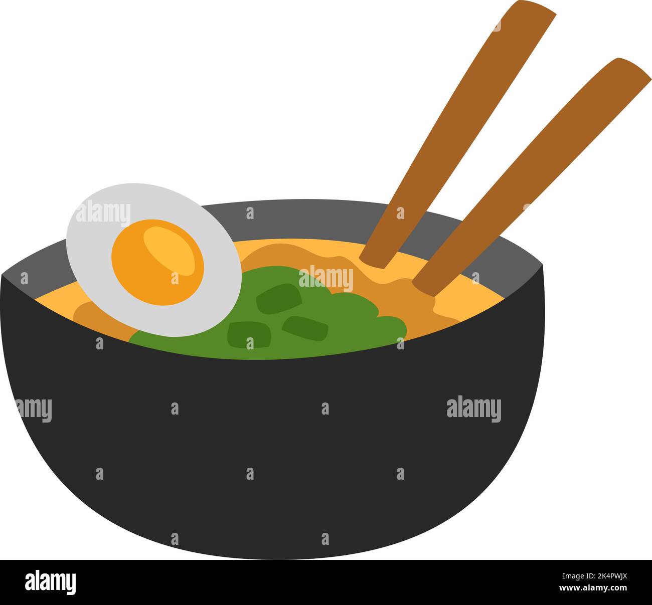 Asian food ramen noodles, illustration, vector on a white background ...