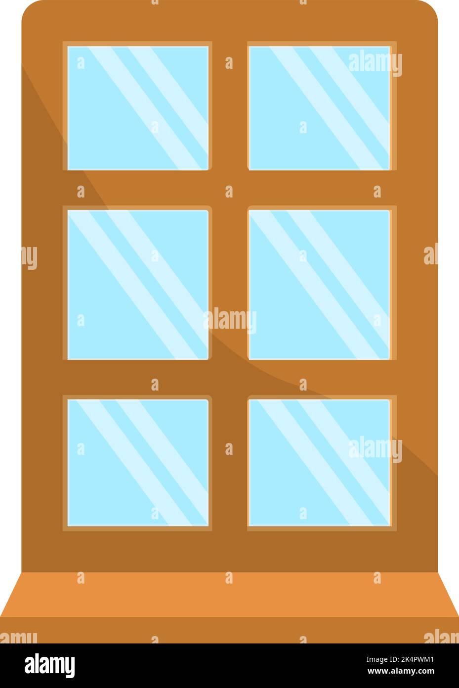 Wooden window, illustration, vector on a white background Stock Vector ...