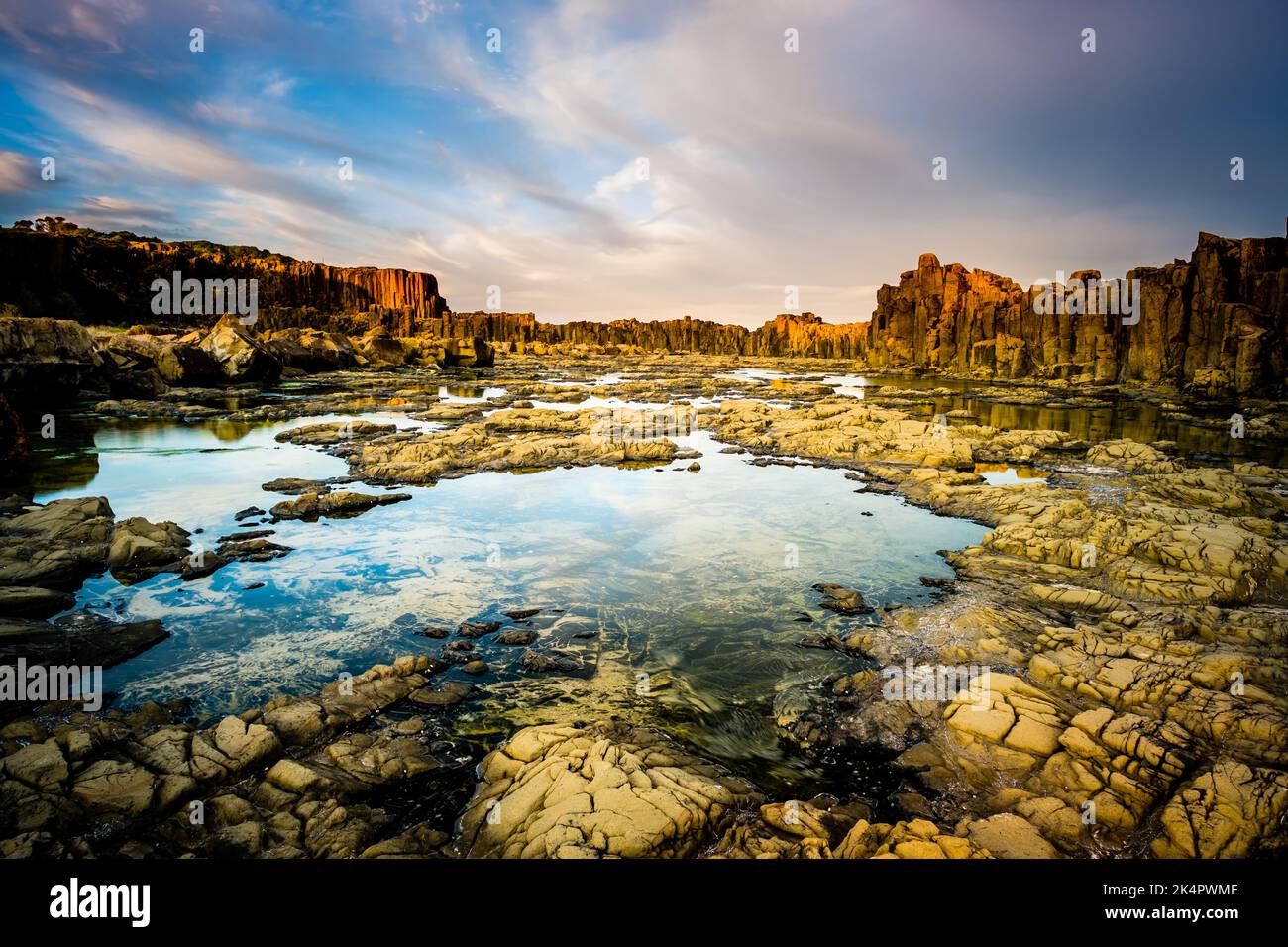 Sunset View at Bombo Headland Quarry Geological Site Stock Photo - Alamy