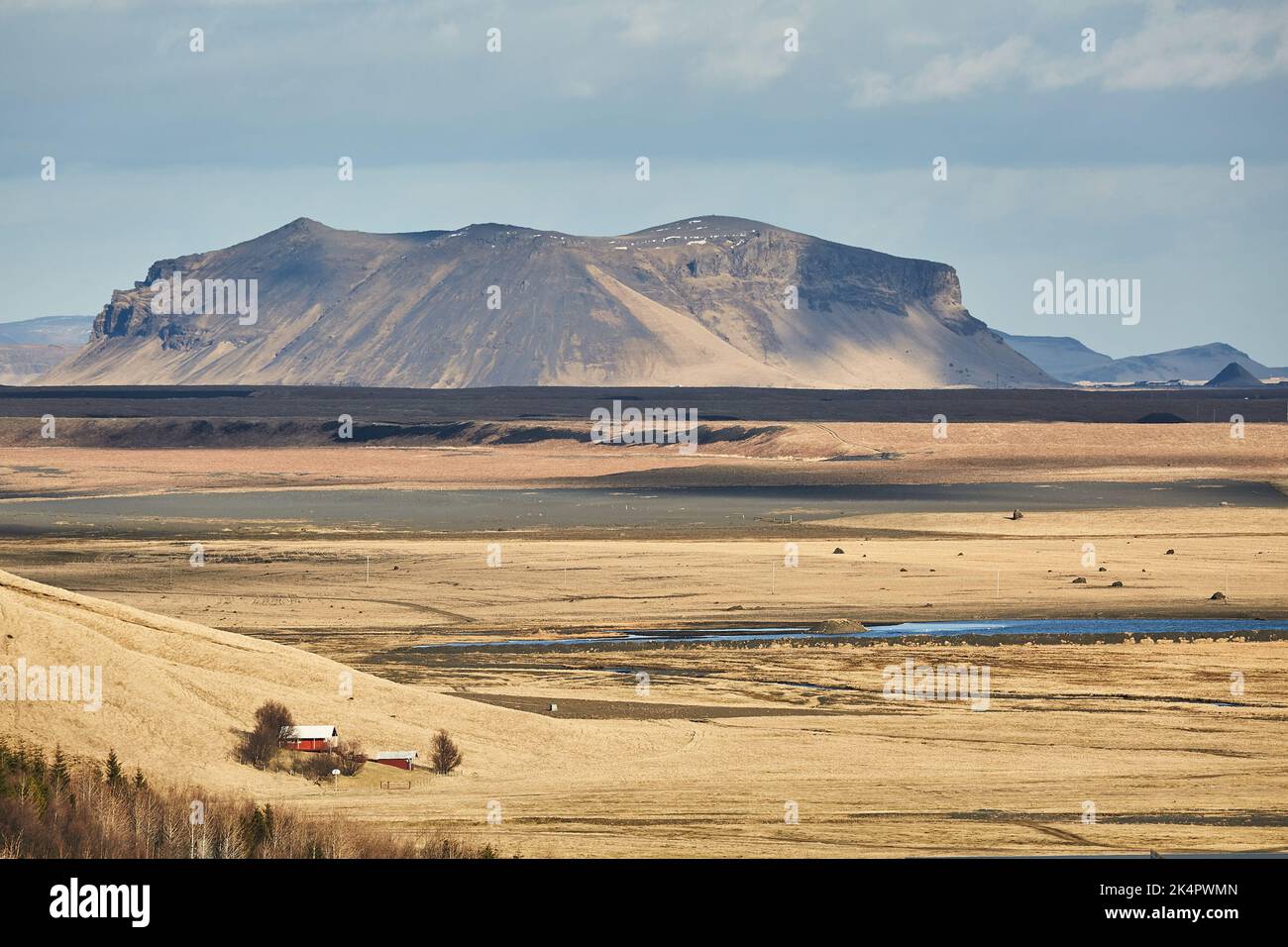 Iceland landscape with farmlands Stock Photo - Alamy