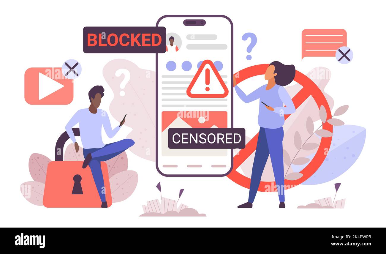 Blocked online social media content, internet restriction for mobile ...