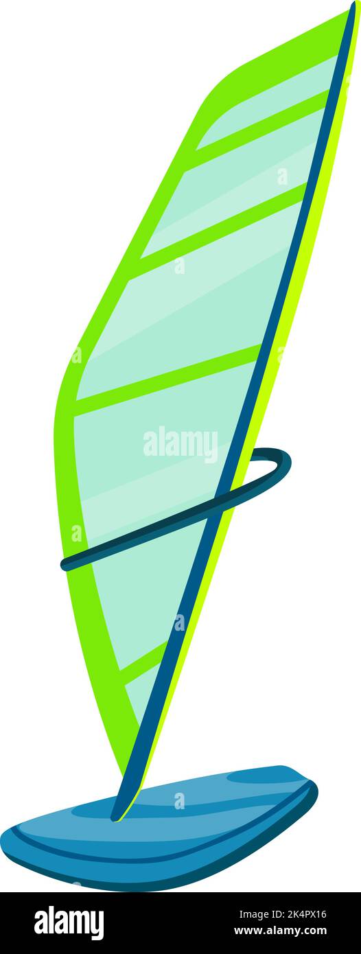 Wind surfing board, illustration, vector on a white background Stock ...