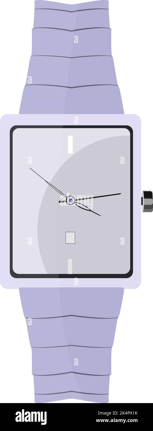 Purple handwatch, illustration, vector on a white background Stock ...