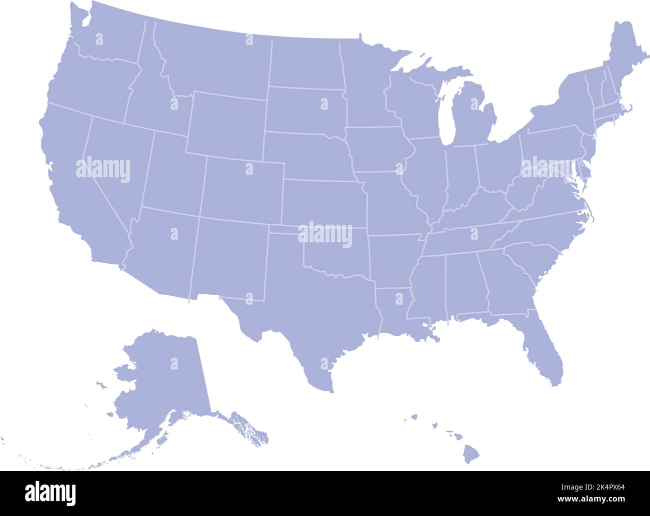 The USA map against white background Stock Vector Image & Art - Alamy