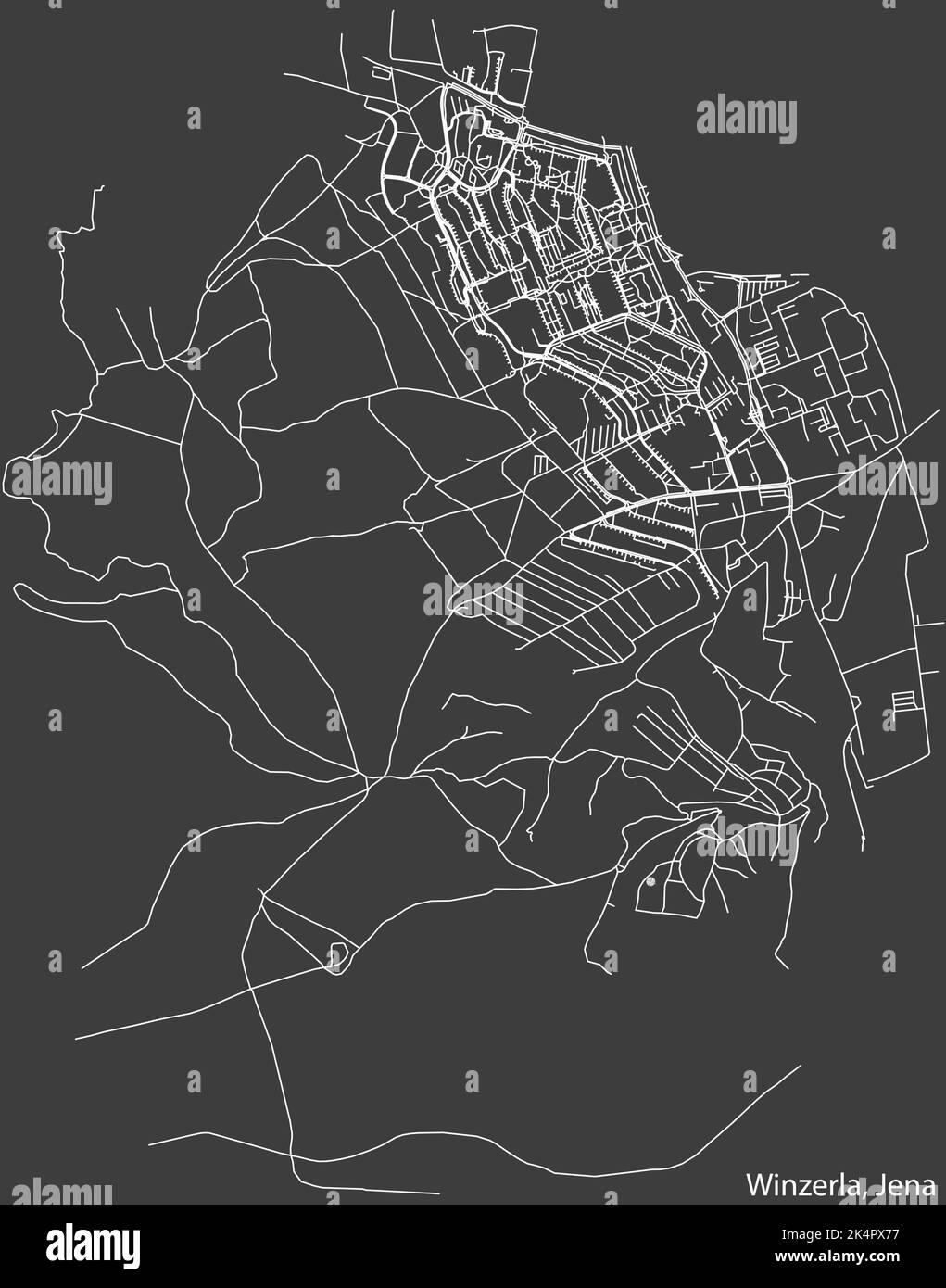 Street roads map of the WINZERLA QUARTER, JENA Stock Vector Image & Art ...