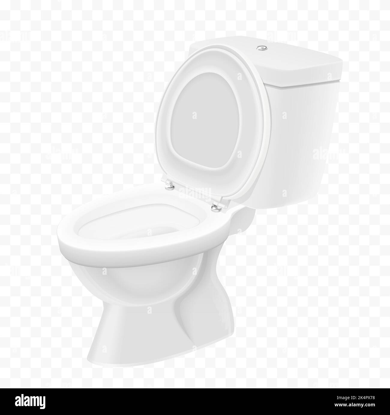 3d realistic vector toilet bowl isolated on alpha transperant ...