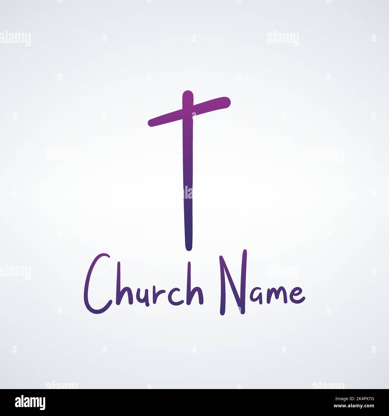 Hand drawn cross church logo. christian, religious logo template. Stock ...
