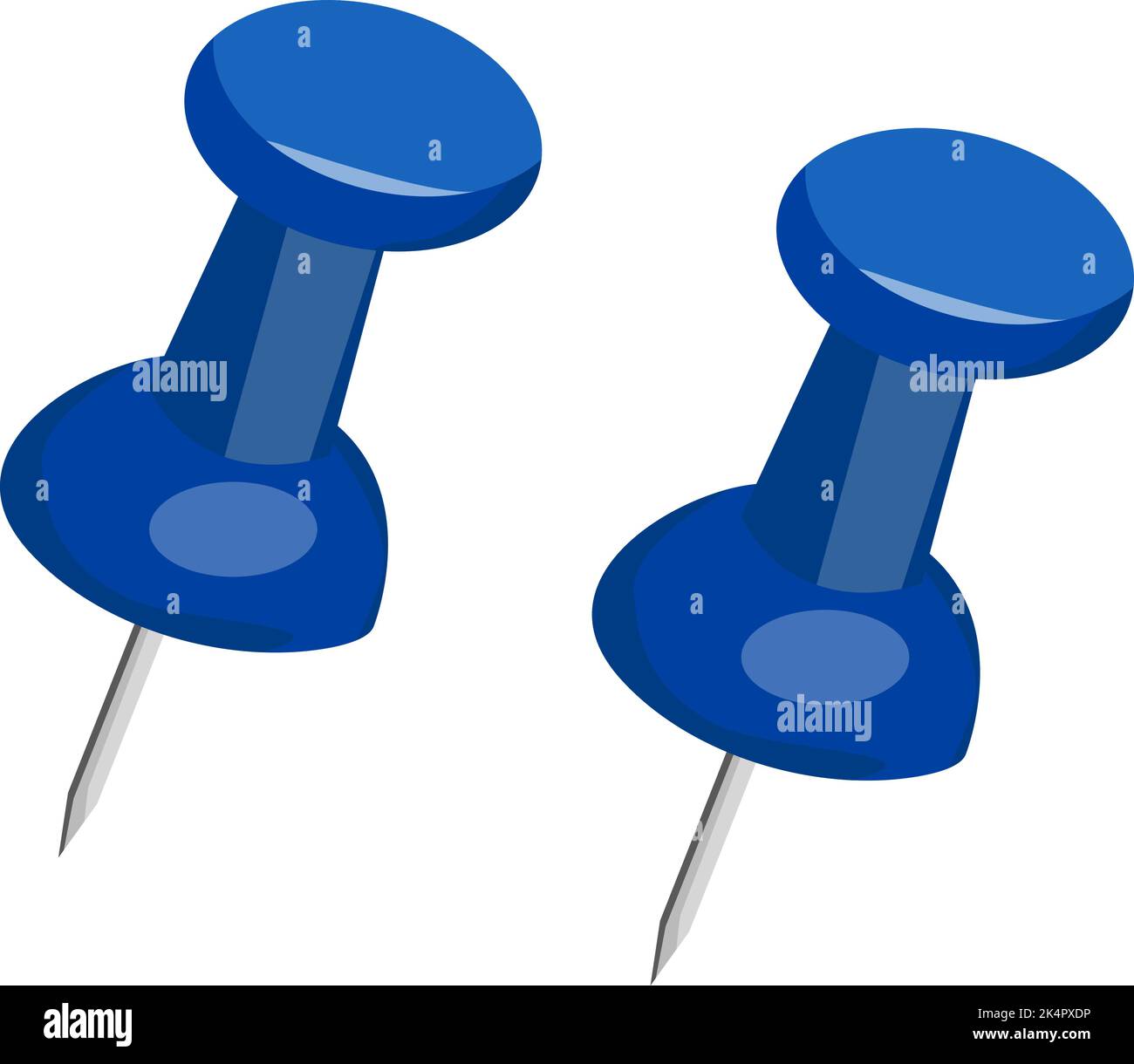 Blue thumbtack on white Stock Vector Images - Alamy