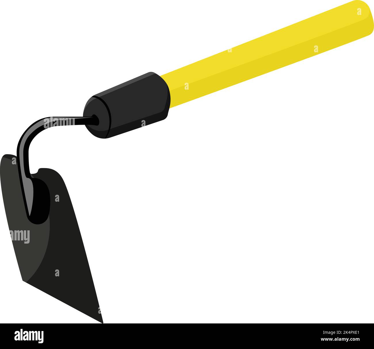 Yellow garden hoe, illustration, vector on a white background Stock ...