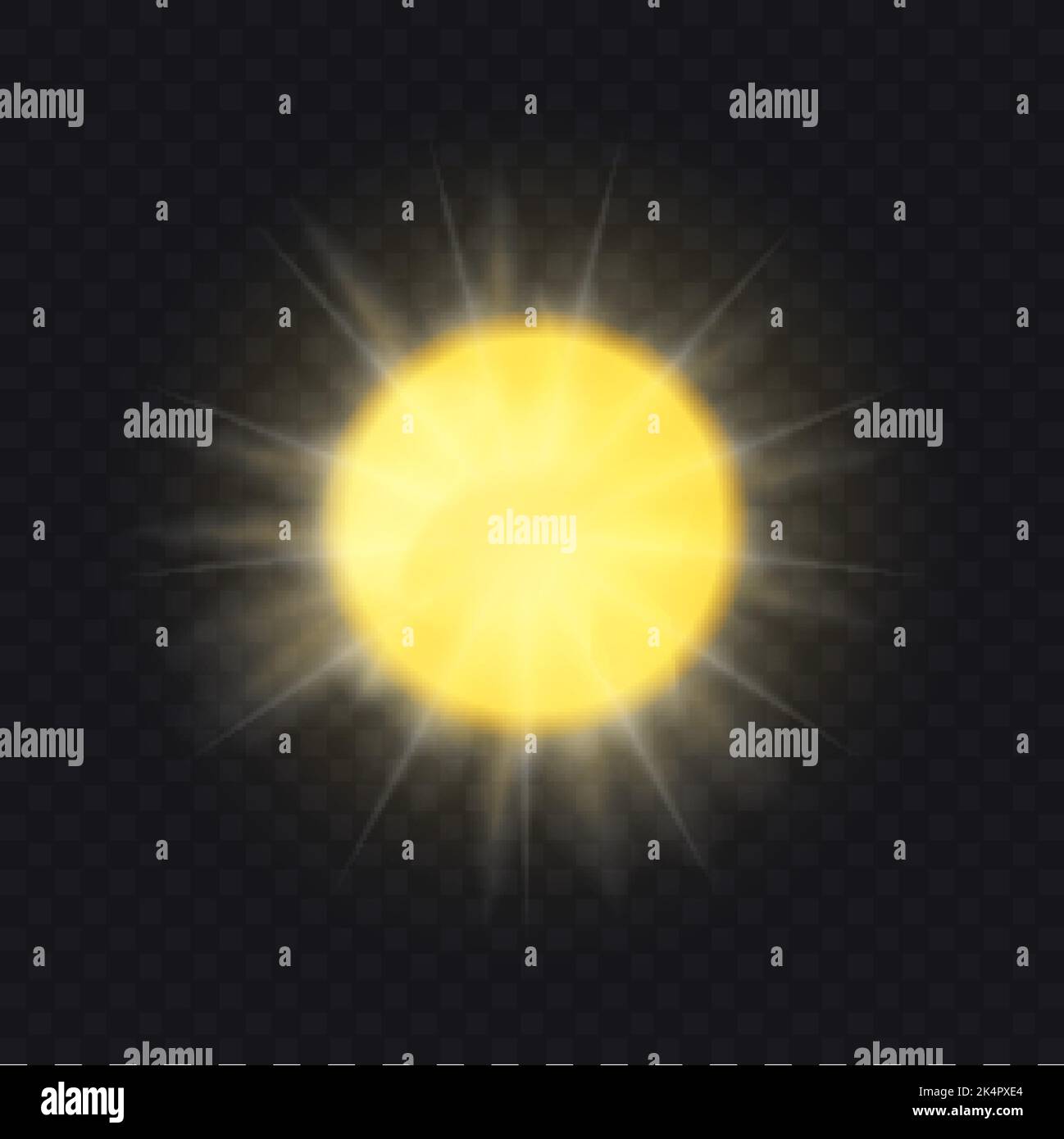 Realistic solar sun vector illustration on transperant background Stock ...
