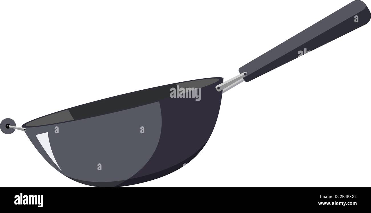 Cooking pan, illustration, vector on a white background Stock Vector ...