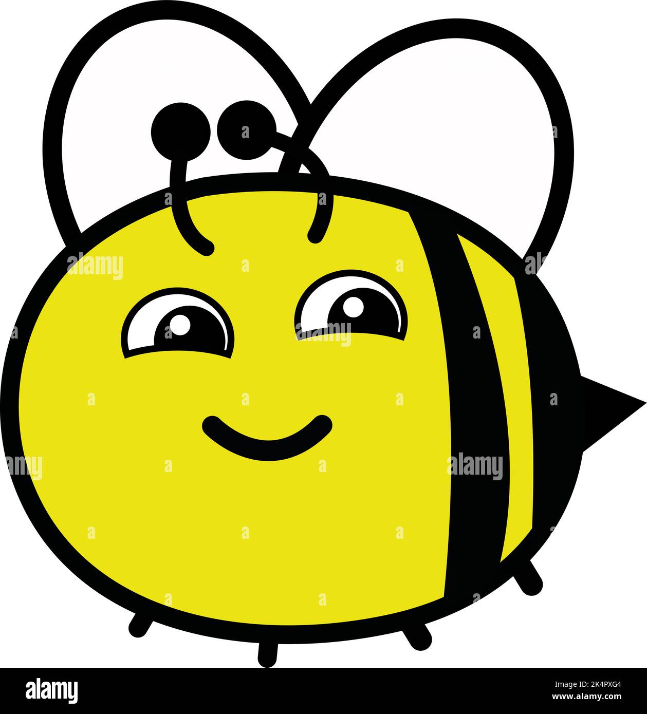 Smiling bee, illustration, vector on a white background Stock Vector ...