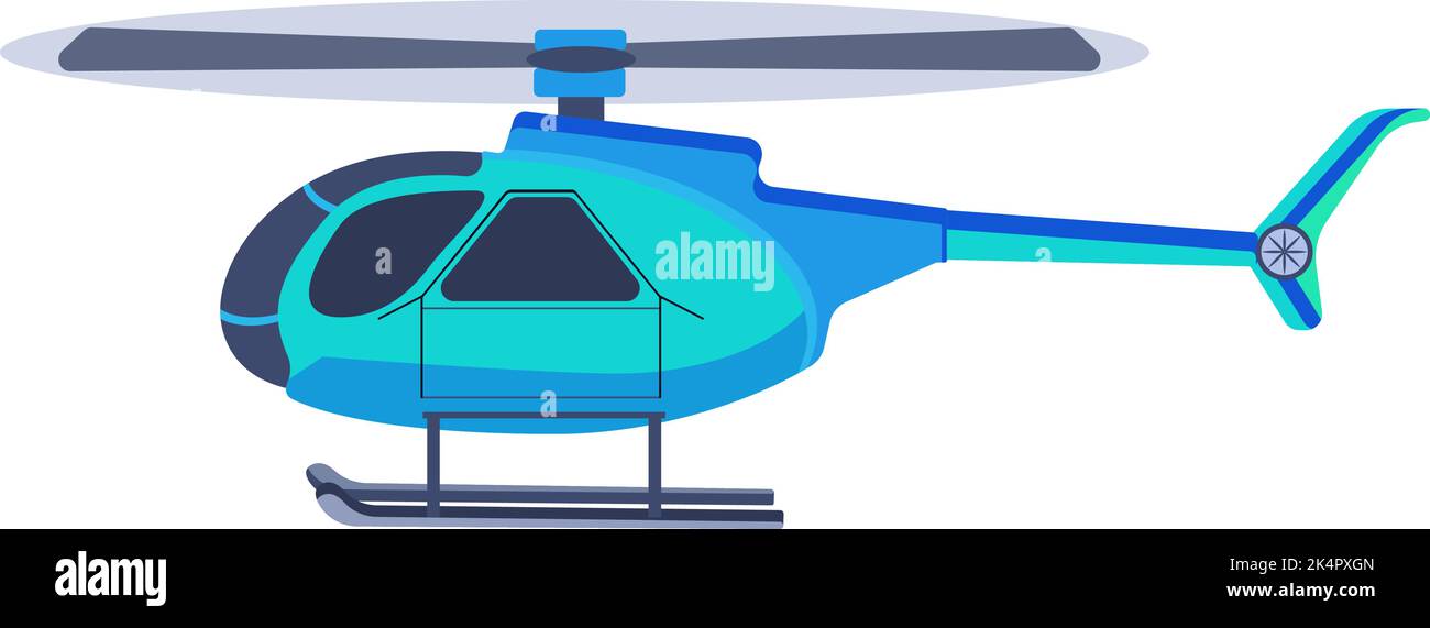 Blue helicopter, illustration, vector on a white background Stock ...