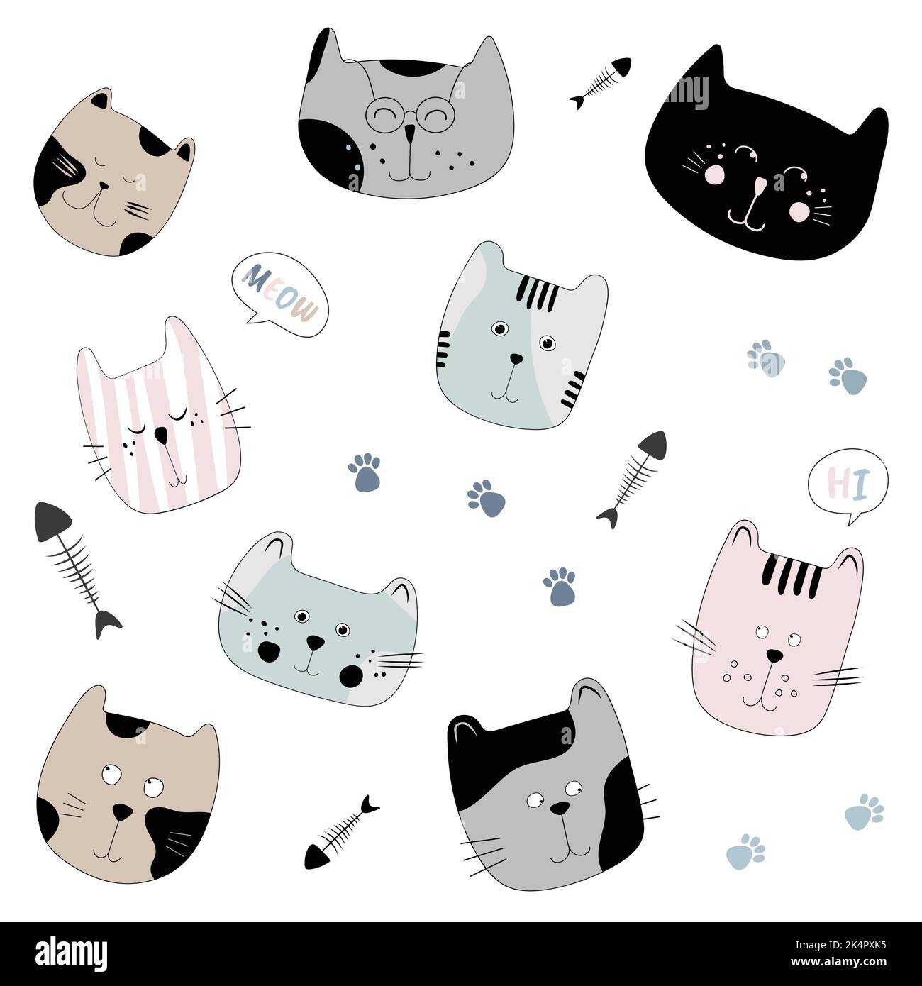 Cats design hi-res stock photography and images - Alamy