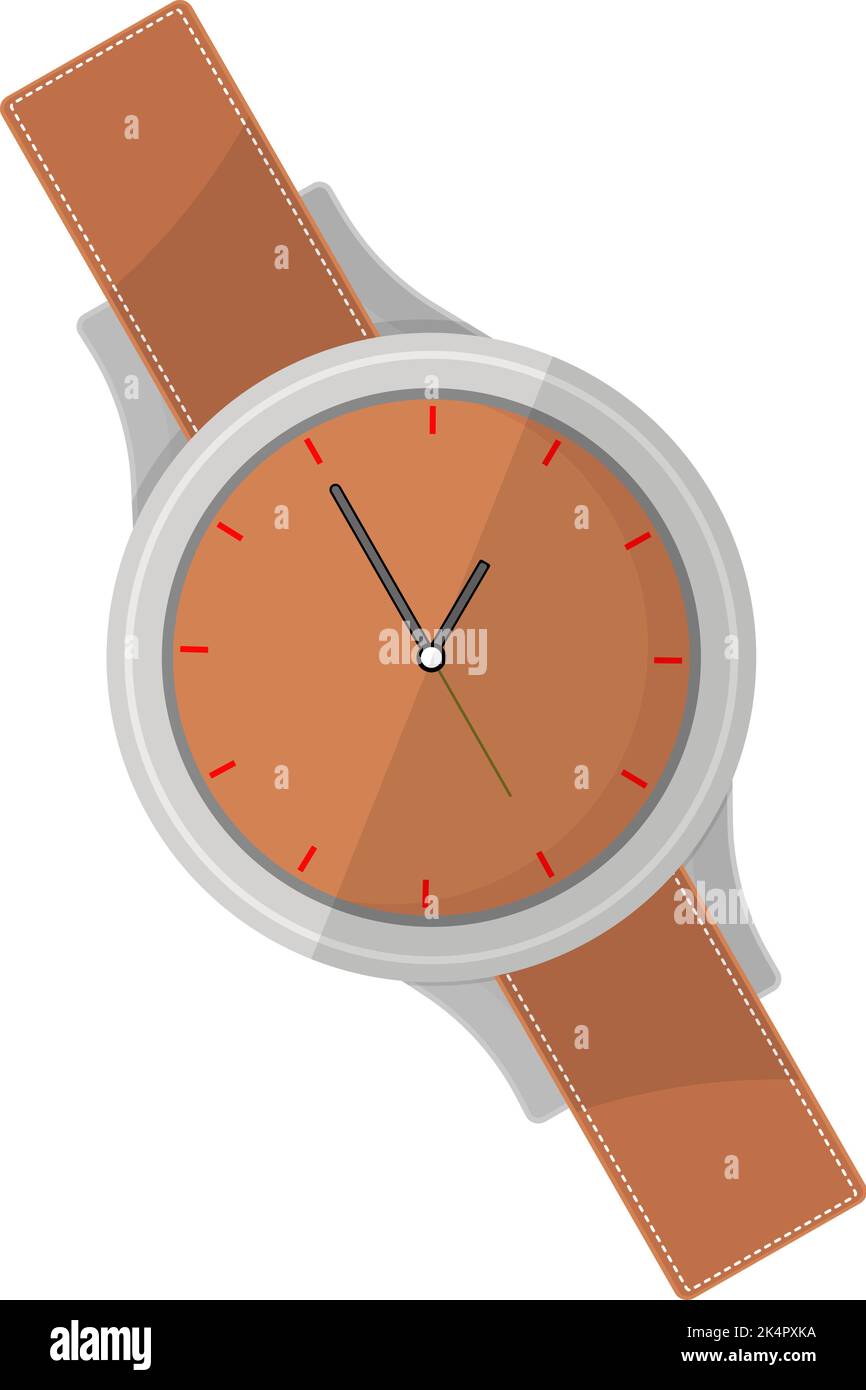 Wrist watch brown Stock Vector Images - Alamy
