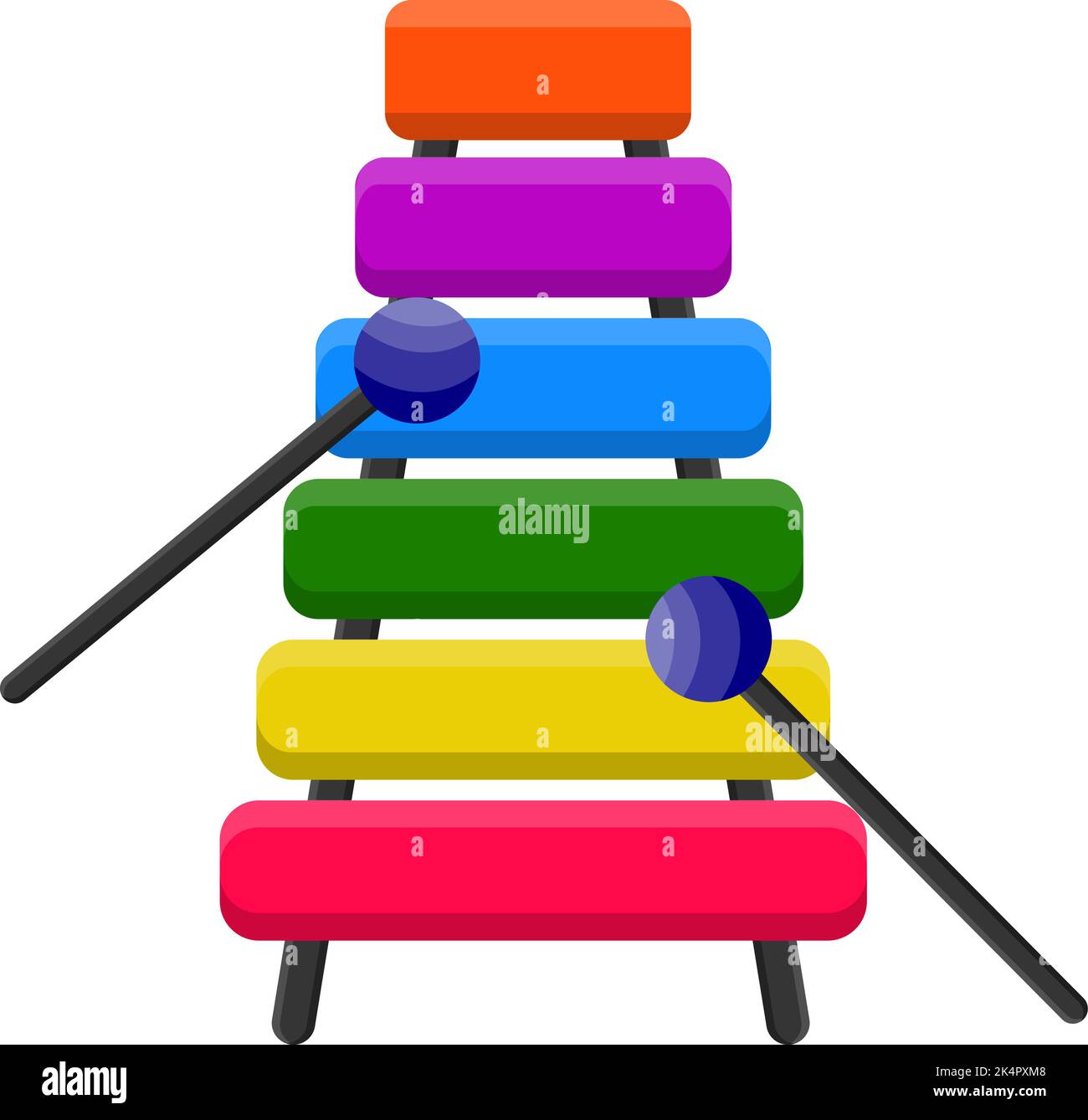 Colorful Xylophon, illustration, vector on a white background Stock ...