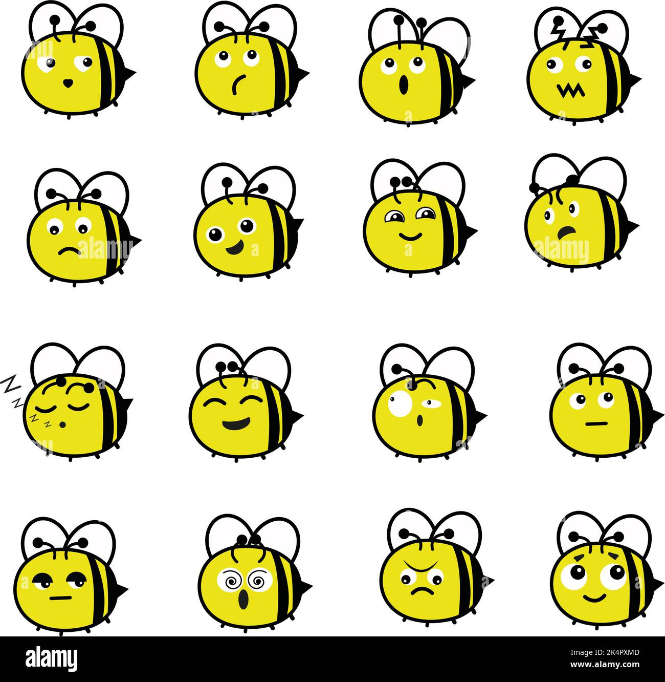 Bee feelings, illustration, vector on a white background Stock Vector ...
