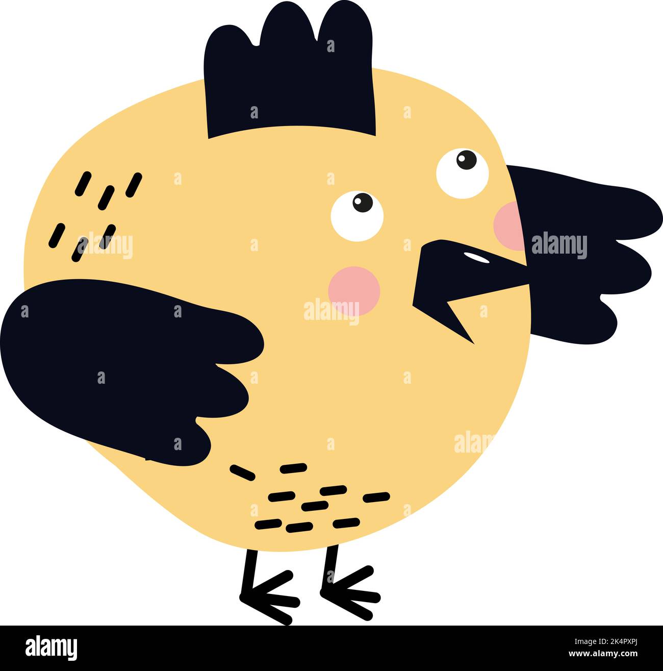 Bird telling something, illustration, vector on a white background ...