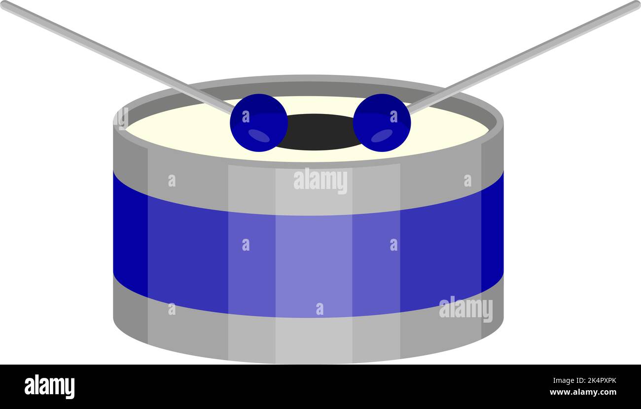 Blue drum, illustration, vector on a white background Stock Vector ...