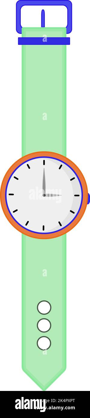 Wrist time watch, illustration, vector on a white background Stock ...