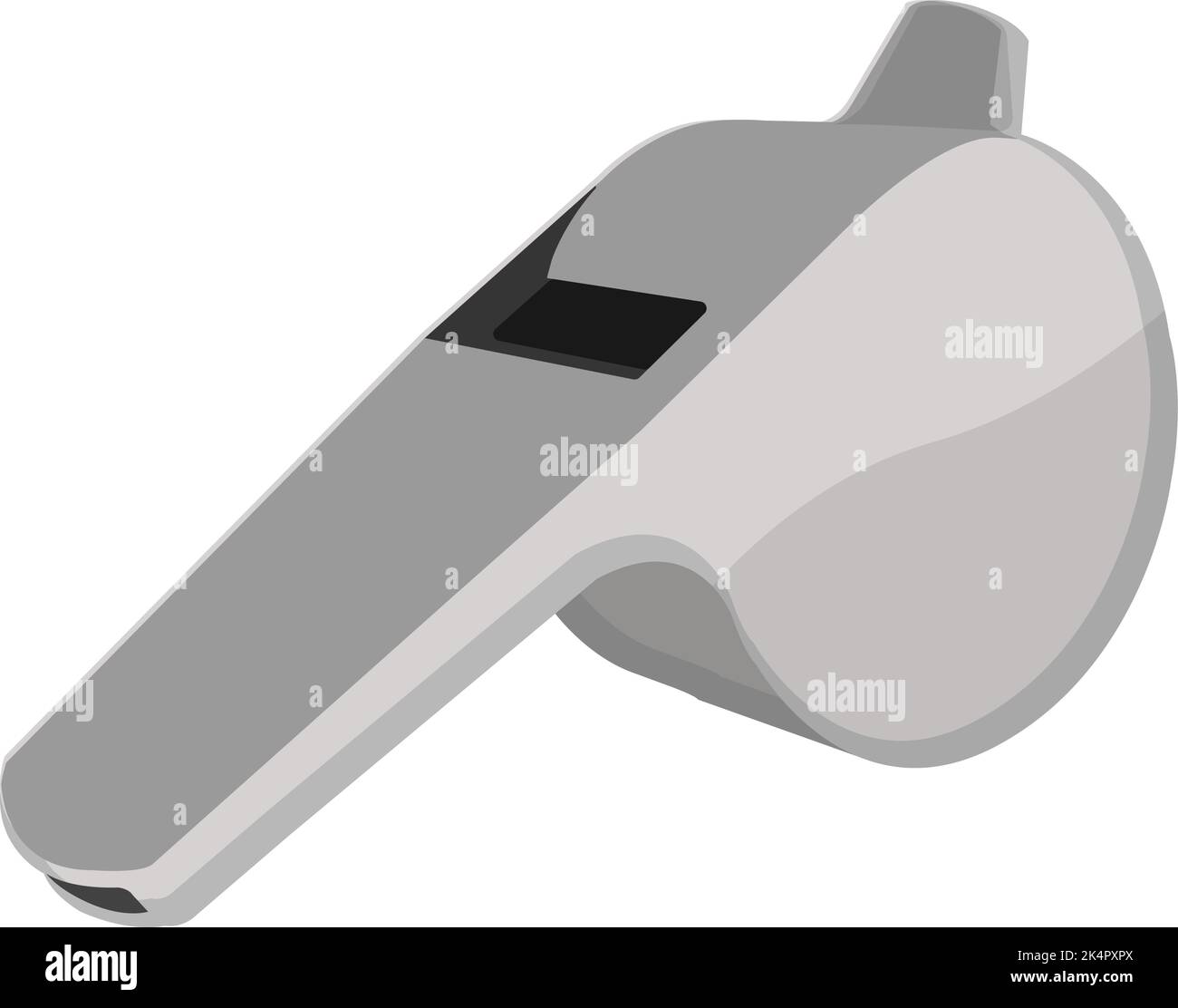 Silver whistle, illustration, vector on a white background Stock Vector ...