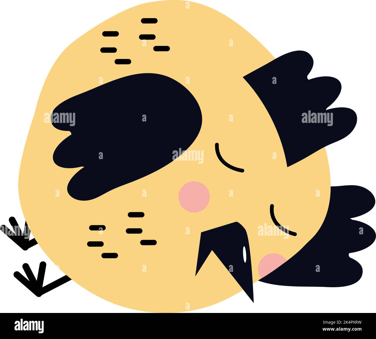 Sleeping bird, illustration, vector on a white background Stock Vector ...