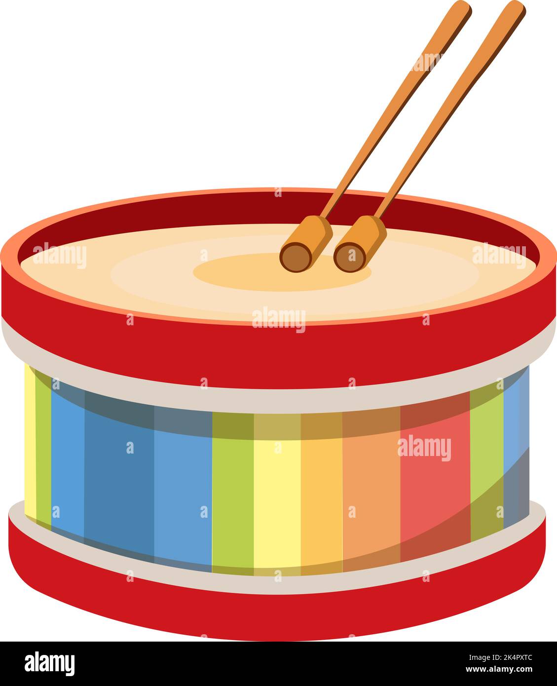 Colorful drum, illustration, vector on a white background Stock Vector ...