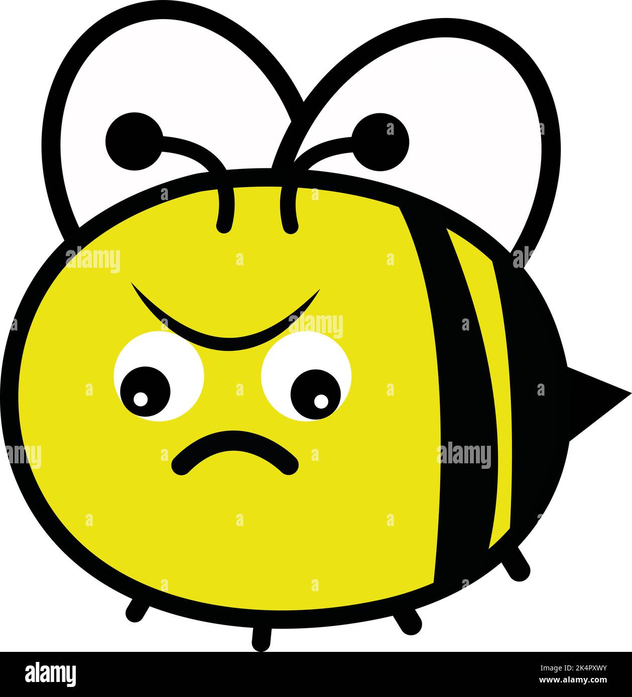 Angry bee, illustration, vector on a white background Stock Vector ...