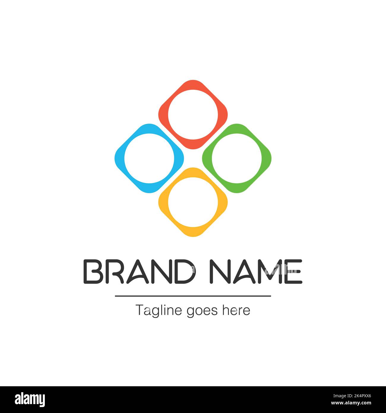 square logo with four colors, creative corporate concept with four ...