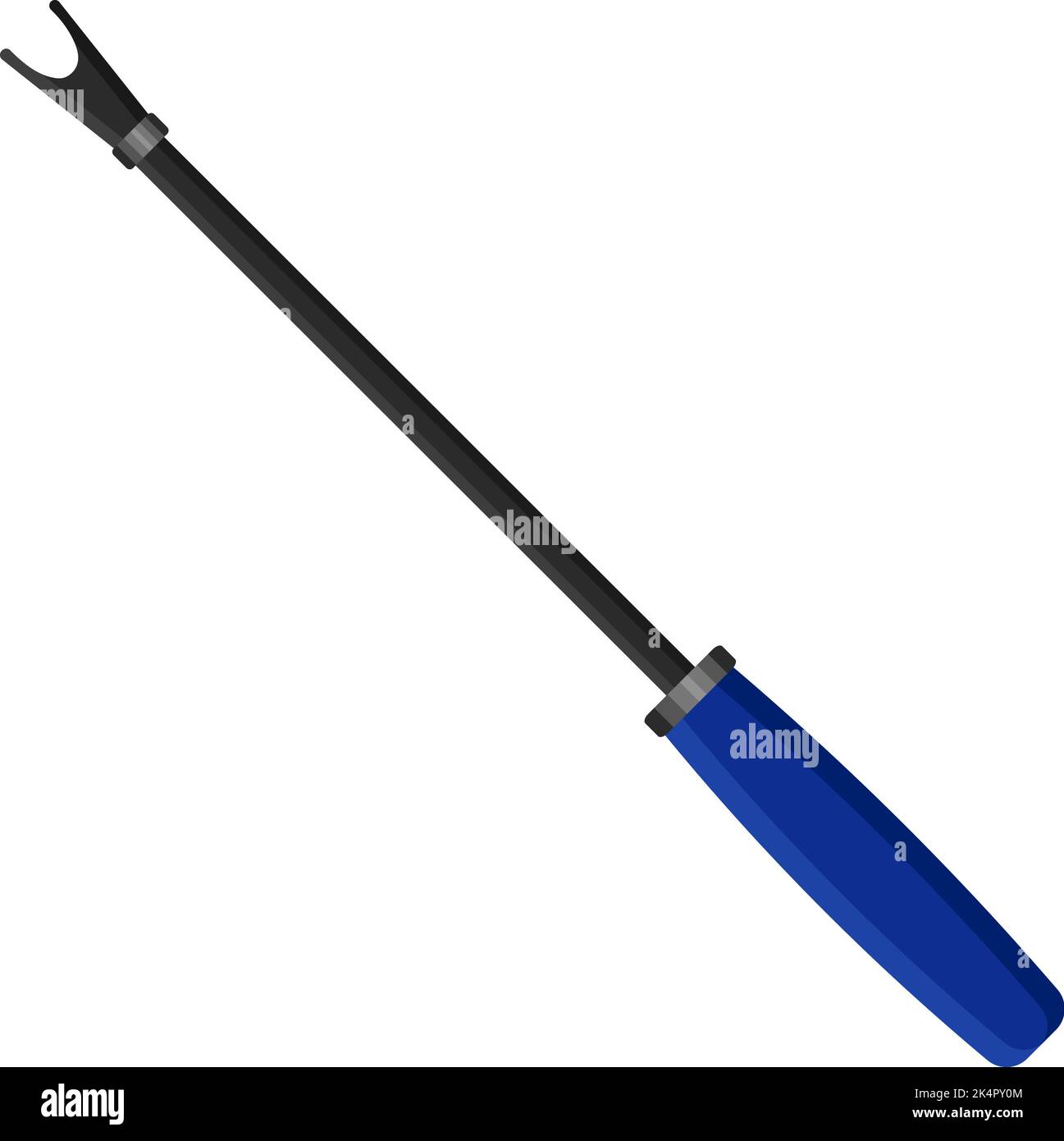 Hand weeder with blue handle, illustration, vector on a white ...