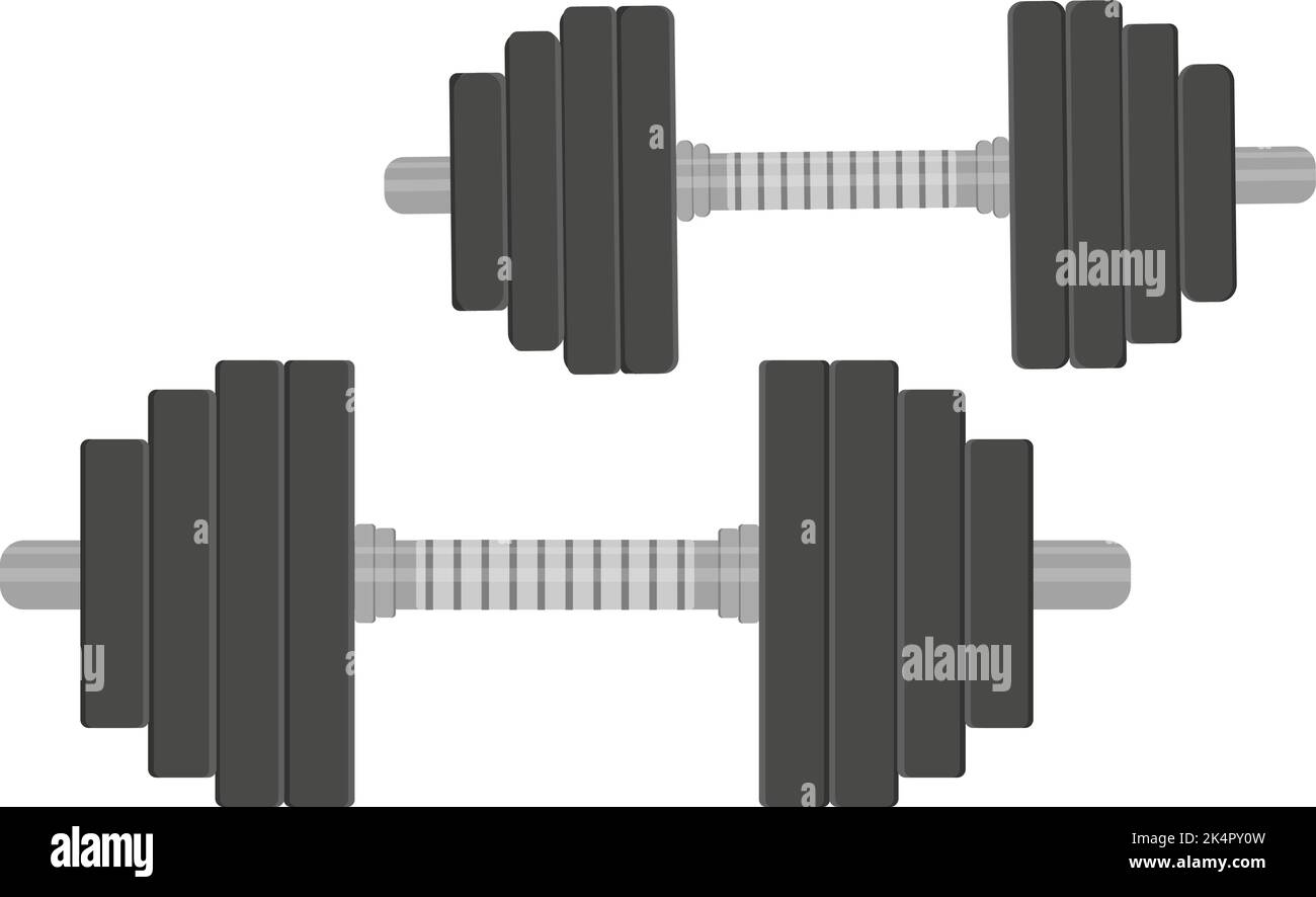 Very heavy dumbbells, illustration, vector on a white background Stock ...
