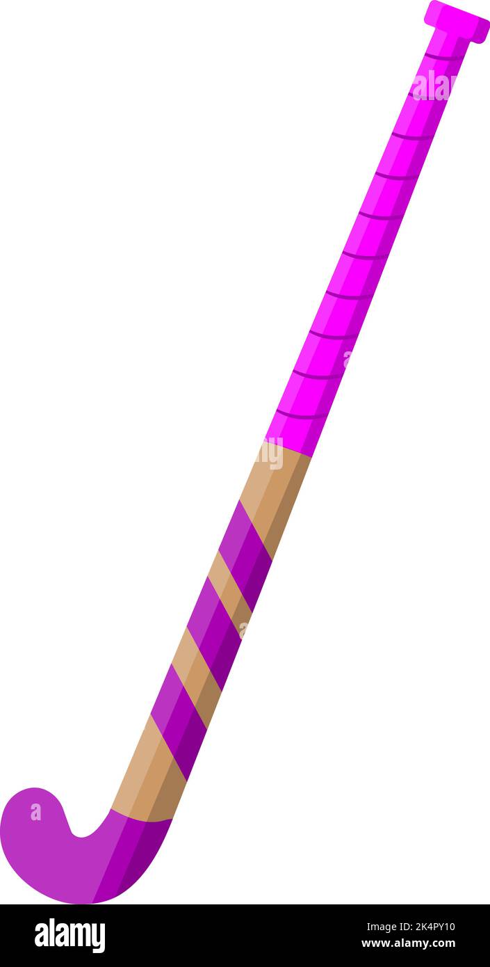 Purple hockey stick, illustration, vector on a white background Stock ...