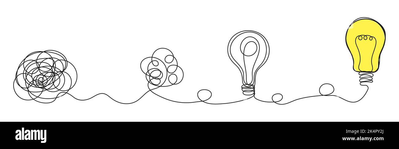 Brainstorming vector concept. Process of solving, unleashing. Idea text ...